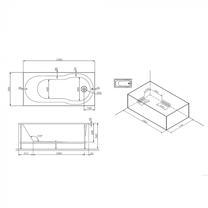 Каркас для ванны 150х70 см AM.PM X-Joy W88A-150-070W-R в Ростове-на ...